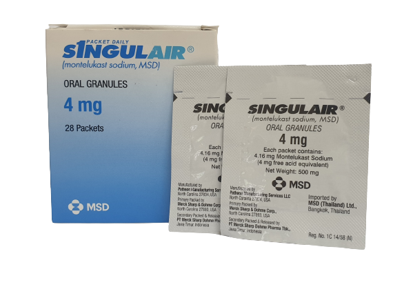 SINGULAIR Montelukast Sodium 4 mg Oral Granule 28's price in the ...